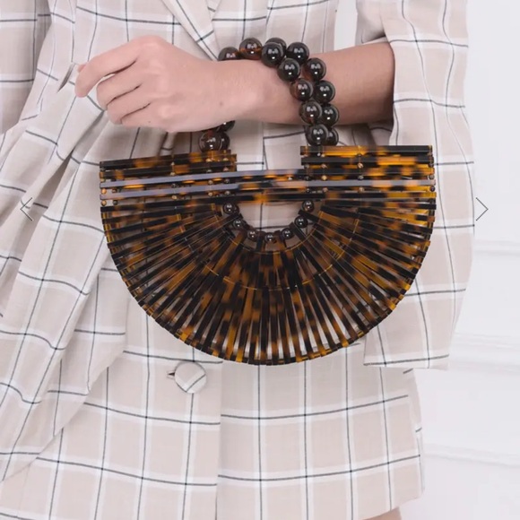 cult gaia | Bags | Nwot Fan Ark Mini Top Handle Bag In Tortoisecult ...